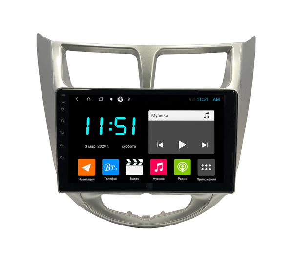 Магнитола Zenith Hyundai Solaris 2011-2017, Android 12, 4/64ГБ / Хендай ...