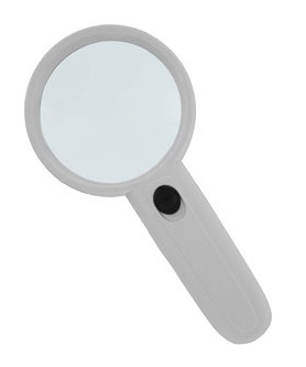 Лупа Kromatech ручная круглая 3х, 75 мм, с подсветкой (2 LED), белая MG6B-5 купить на OZON по ...