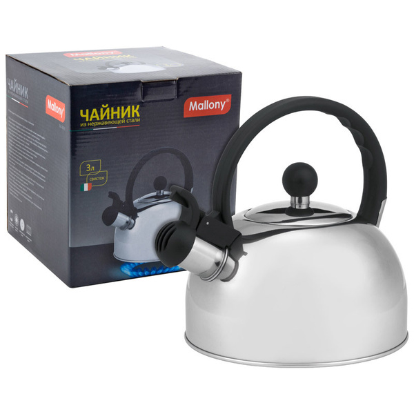 Чайник со свистком Mallony DJA-3033, 3.0л, нержавеющая сталь ...