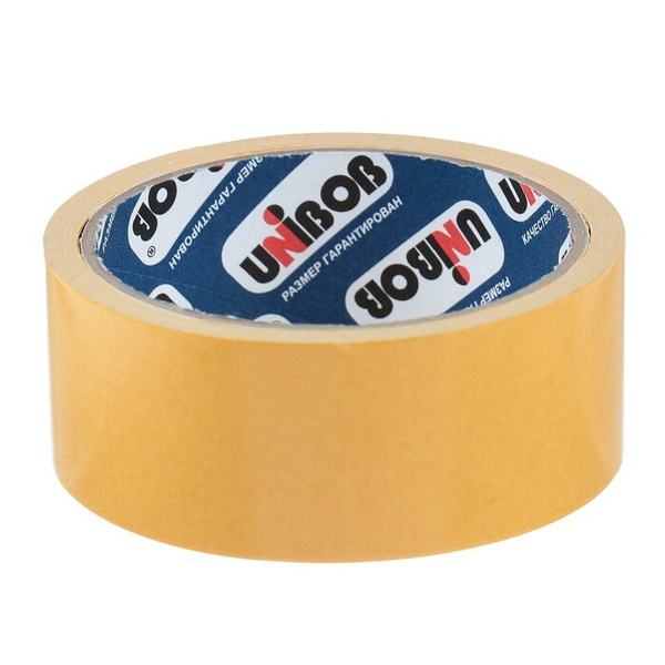 Клейкая лента UNIBOB, двусторонняя, белая основа, 38 мм х 10 м - купить ...