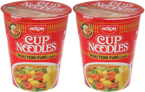 Лапша быстрого приготовления Nissin Cup Noodles Tom Yam / Ниссин Кап Нудлс Том Ям 70 г. 2 шт ...
