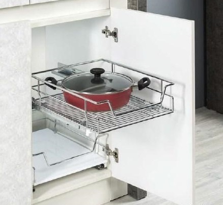 Выдвижная корзина на распашной фасад для модуля 600мм, направляющие ...