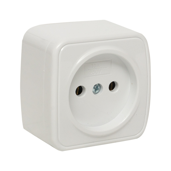 Минск Розетка 1-местная ОП 10А без заземления белая EKF Basic - купить по низкой цене в интернет ...