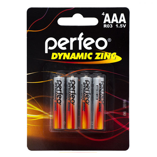 Батарейки Perfeo R03 AAA Dynamic Zinc солевые мизинчиковые, 4шт на блистере, 1.5V - купить с ...