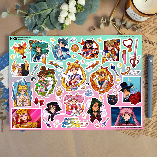 Набор наклеек А4 Pack Sailor Moon, виниловые стикеры, No Kids Stickers ...