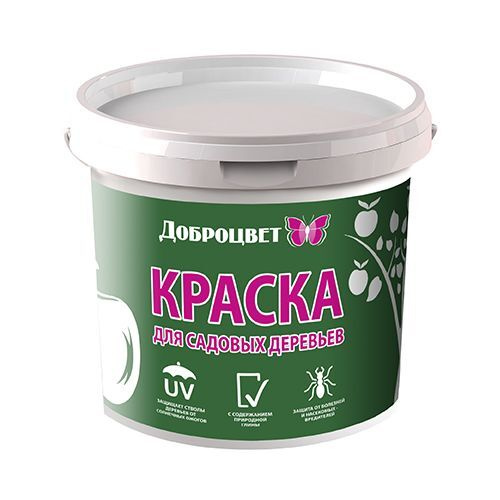 Краска побелка садовая для деревьев ДОБРОЦВЕТ 2.5кг - купить с ...