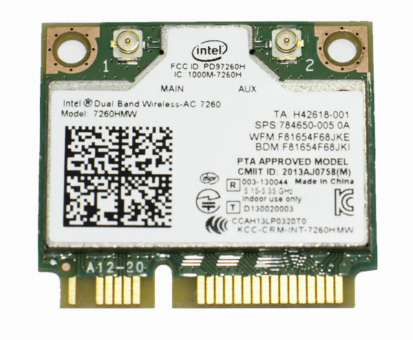 Адаптер WiFi Intel Dual Band Wireless-AC 7260 (Mini PCI-E half-size, B ...