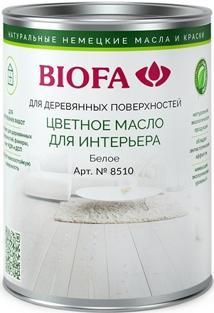 Цветное масло для интерьера Белое Biofa 8510 , Биофа 8510 , 0,375 л ...