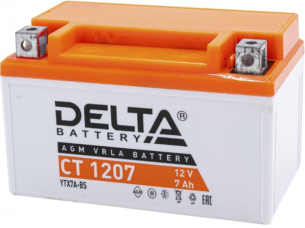 Аккумулятор для мототехники Delta Battery DELTA СТ-1207 AGM (YTX7ABS ...