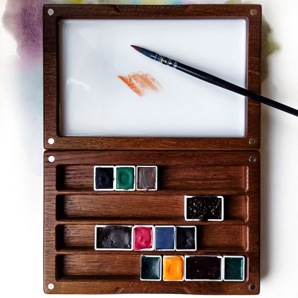 Деревянный пенал для акварели Art Modernista под кюветы и полукюветы ...