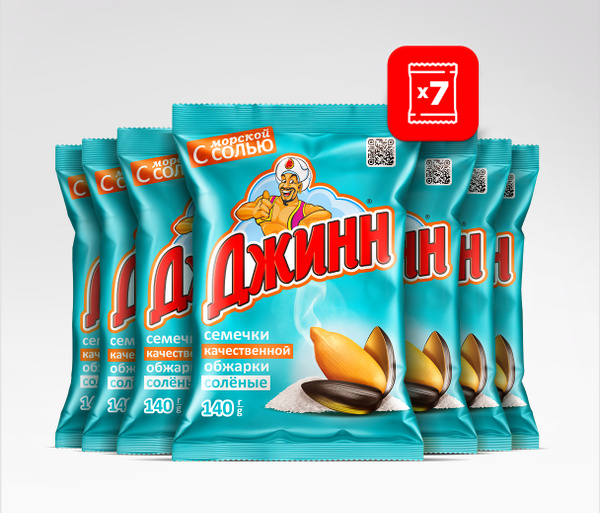 Семечки подсолнечника жареные с морской солью "Джинн" Premium, 140 г х ...