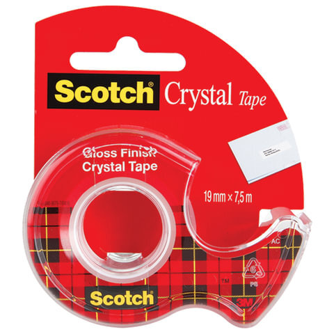 Scotch Клейкая лента канцелярская 19 мм x 7.5 м, 1 шт. - купить с ...