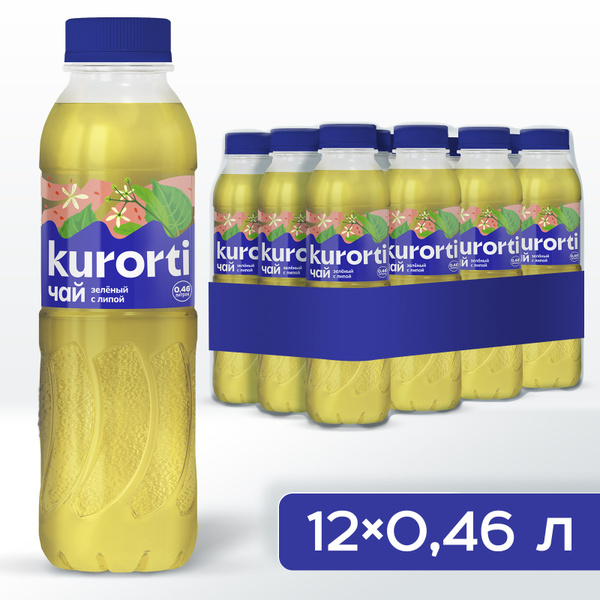 Зеленый чай KURORTI 0,46 л со вкусом липы напиток безалкогольный ...