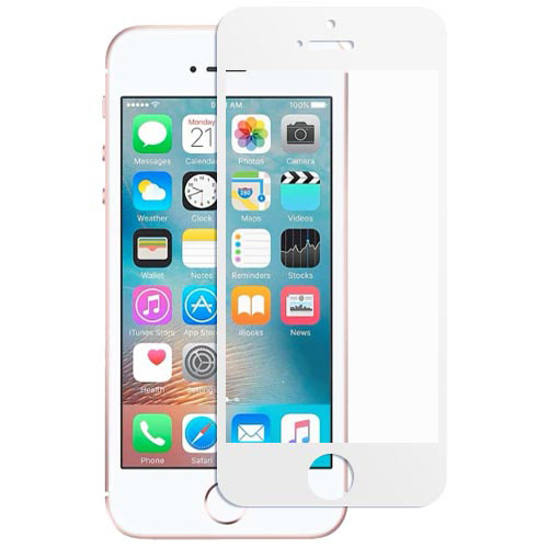 Защитное стекло для iPhone 5 5S 5C SE / айфон 5 5с / СЕ Белое (Полное ...