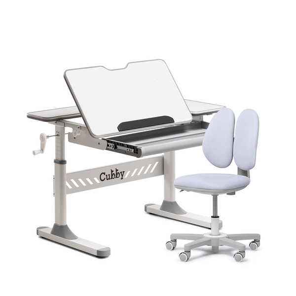 CUBBY Комплект парта + стул Трансформер Комплект парта Tulipa Grey-WB + кресло Mente Grey ...