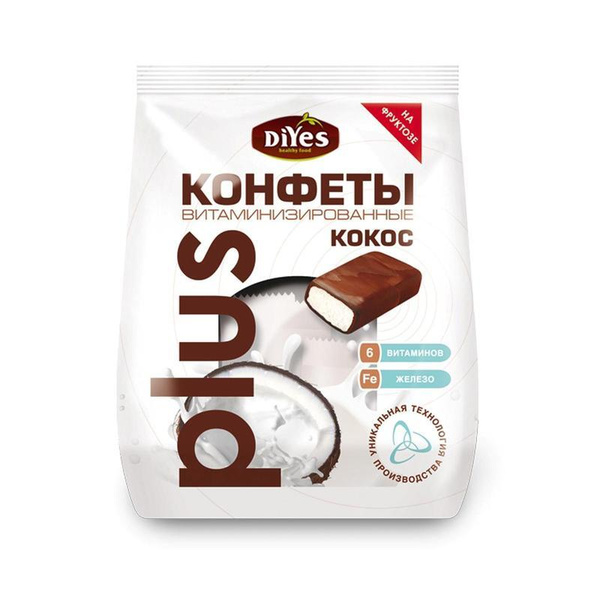 Конфеты DiYes Кокосовые на фруктозе 200 г - купить с доставкой по ...