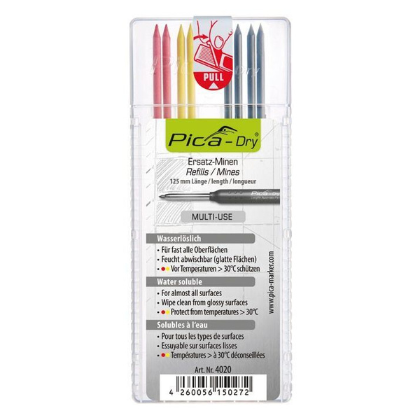 PICA-MARKER 4020 Набор грифелей для карандаша Pica - Dry (4 темных, 2 ...