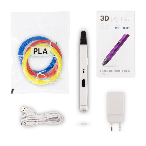 3D-ручка "Поделкин" "Робокрафтика" RBC-3D-03 белая купить на OZON по ...