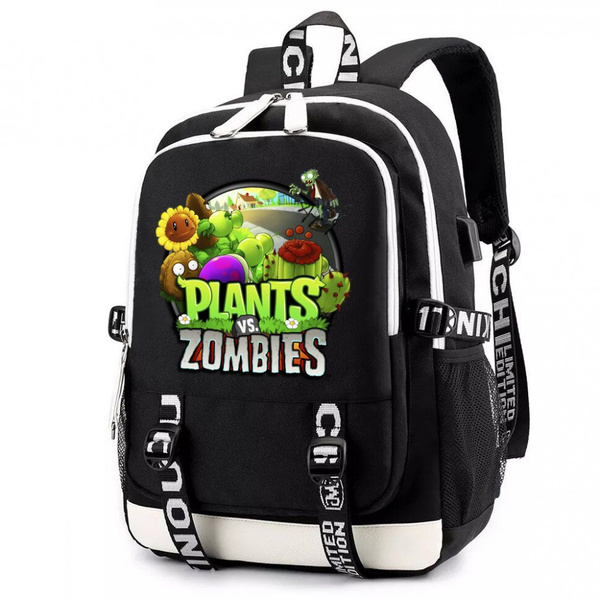 Рюкзак Растения против зомби (Plants vs Zombies) черный с USB-портом №4 ...