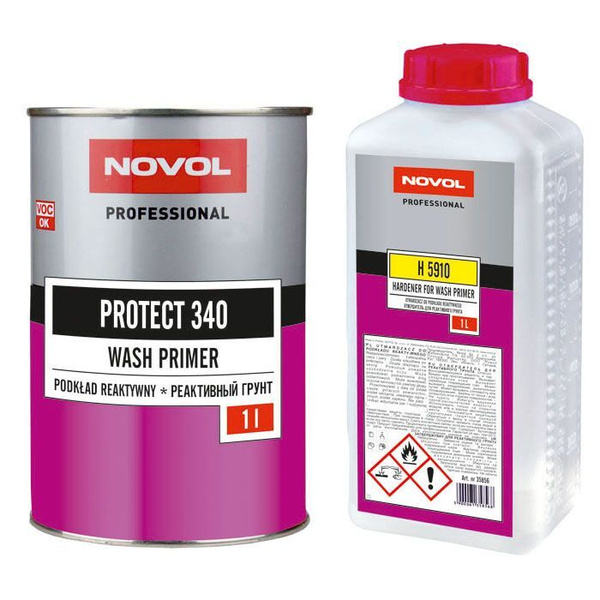 Грунт кислотный/реактивный Novol "PROTECT 340 WASH PRIMER", 2К, банка ...