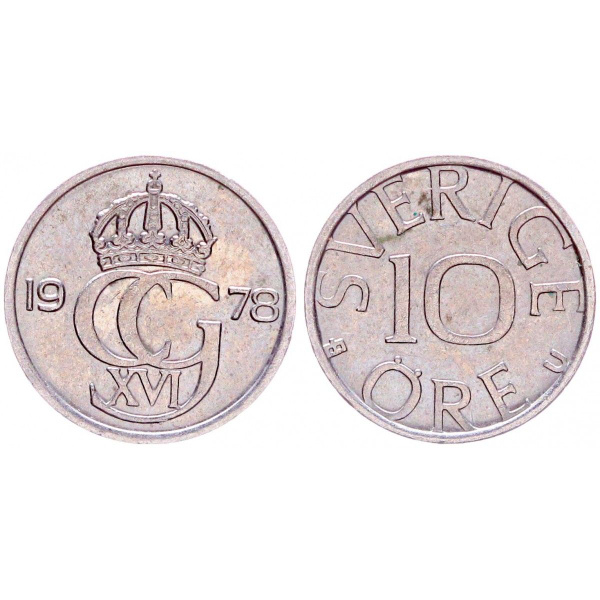 Швеция 10 Эре 1978 год XF КМ# 850 Карл XVI Густав - купить в интернет-магазине OZON с быстрой ...