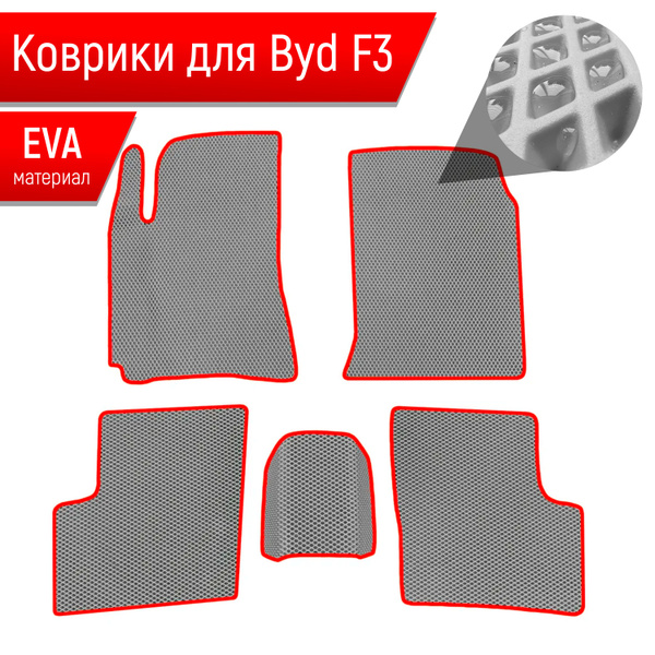 Коврики в салон автомобиля Richmark Romb EVA BydF3, цвет красный, серый - купить по выгодной ...