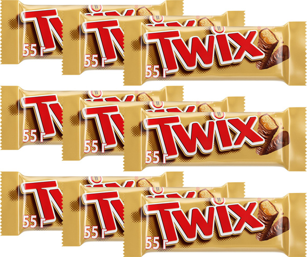 Батончик Twix шоколадный с печеньем и карамелью, комплект: 9 упаковок по 55 г купить на OZON по ...