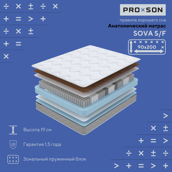 Матрас PROSON SOVA | Flex M | Basic | Memo | с эффектом памяти | в ...