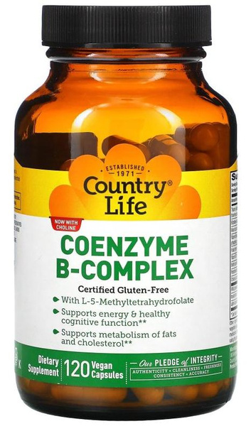 Country Life, Coenzyme B-complex, Коэнзим Б-комплекс, 120 капсул ...
