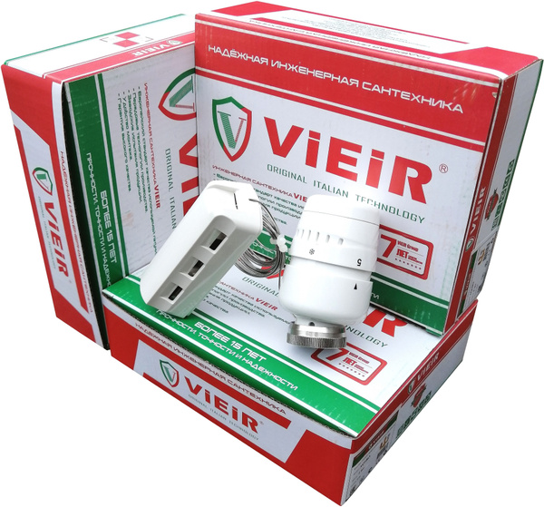 VIEIR Термостатическая головка с медной капиллярной трубкой и выносным настенным датчиком ...