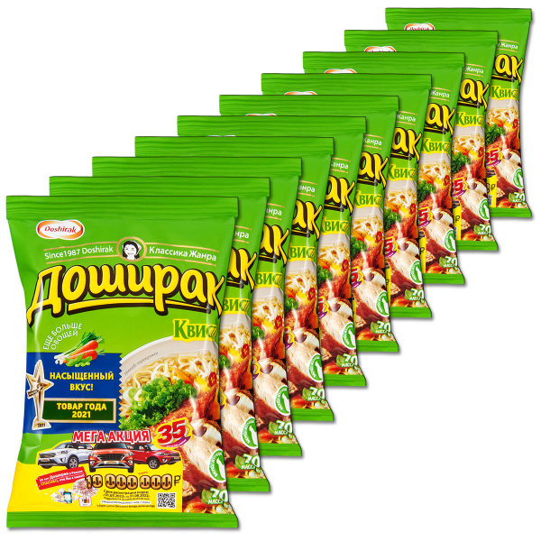 Лапша быстрого приготовления Доширак Квисти "Курица", в пакете 70 г, 10 ...