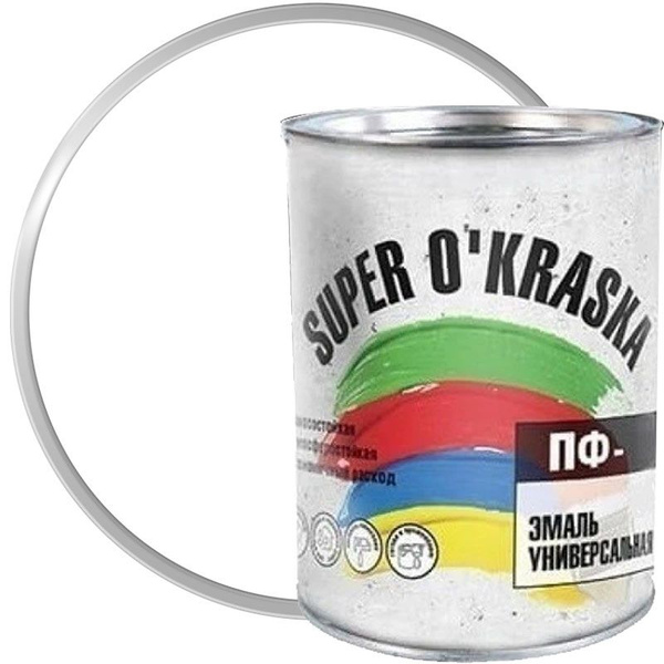 Эмаль Super Okraska ПФ-115 super Гладкая, Алкидная, Глянцевое покрытие, белый - купить в ...