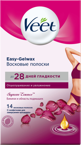 Полоски для депиляции Veet Suprem Essence восковые для бикини и ...