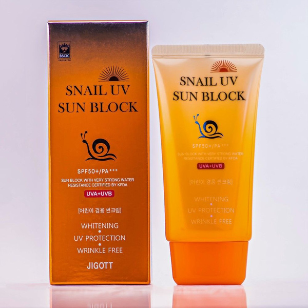 JIGOTT Солнцезащитный крем с улиточным муцином JIGOTT Snail Uv Sun ...