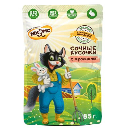 Мнямс Cat Паучи Фермерская ярмарка Кот Федор Кролик 85г х 24шт - купить ...