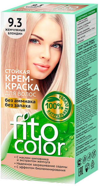 Крем-краска для волос Fito Color 9.3 Жемчужный блондин 115мл х2шт ...