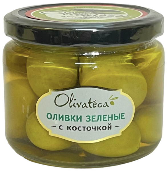 Оливки "Olivateca" зеленые с косточкой (калибр 80/100) 320 г - купить с ...