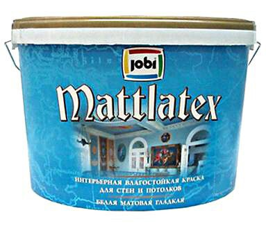 Краска JOBI латексная MattLatex Интерьерная влагостойкая (2,5л), белый ...