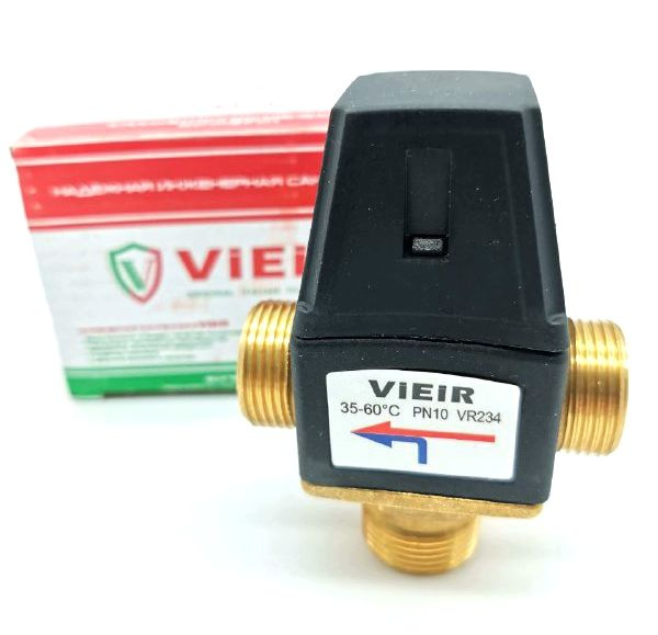 Термостатический/трехходовой смесительный клапан 3/4" (35-60, KVS1,5) ViEiR - купить в интернет ...