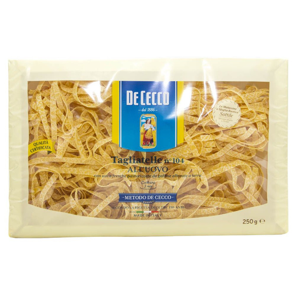 Макароны Тальятелле яичные №104 250гр De Cecco - купить с доставкой по ...