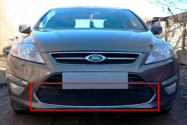 Защитная сетка радиатора черная Ford Mondeo 4 (2010-2014) рестайлинг ...