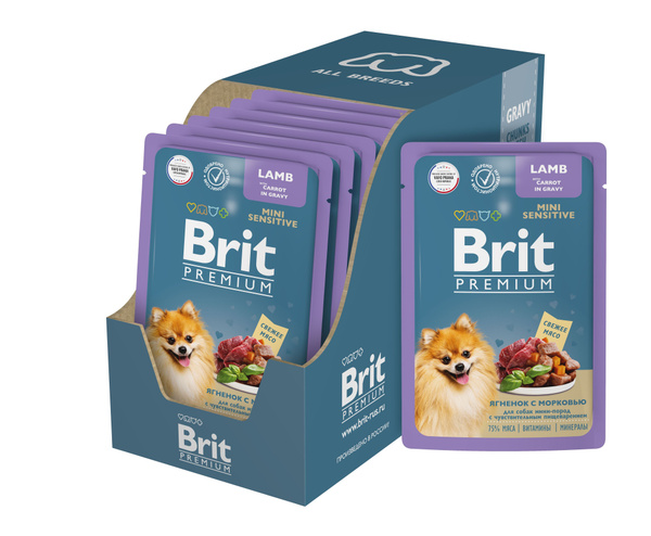 Корм влажный для мини собак с чувствительным пищеворением Brit Premium ...