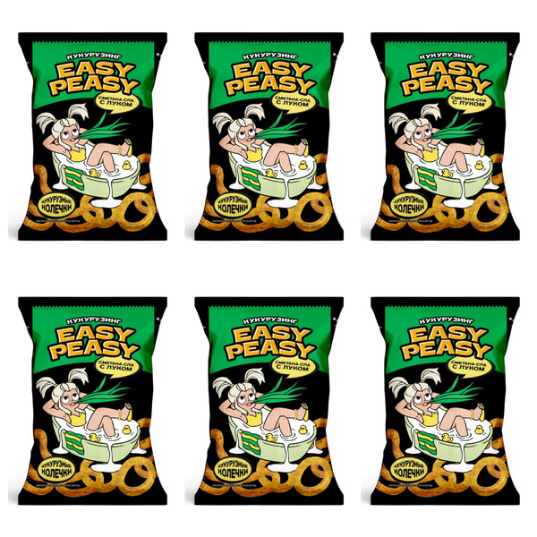 Кукурузные колечки Easy Peasy Сметана-СПА с луком 50г*6шт. - купить с ...