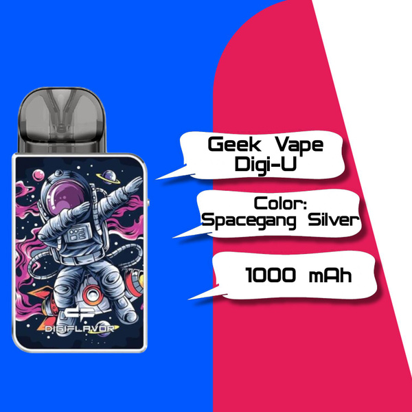 Набор Geek Vape Digi-U, Pod Kit, 1000 мАч, 20 Вт, Spacegang Silver, 1 ...