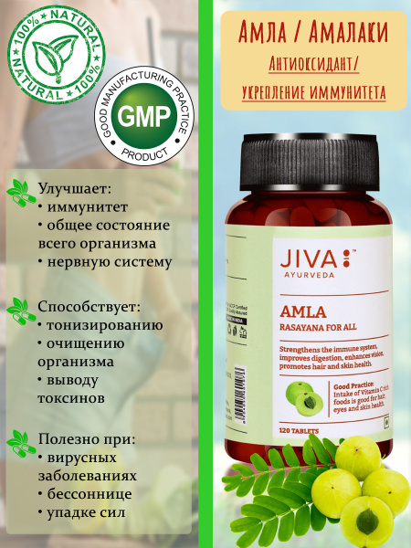 Jiva Ayurveda Амла (Amla) Амалаки, 120 таб. купить на OZON по низкой цене (1871794442)