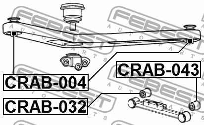 Сайлентблок верхнего рычага подвески зад прав лев Febest CRAB-004 ...