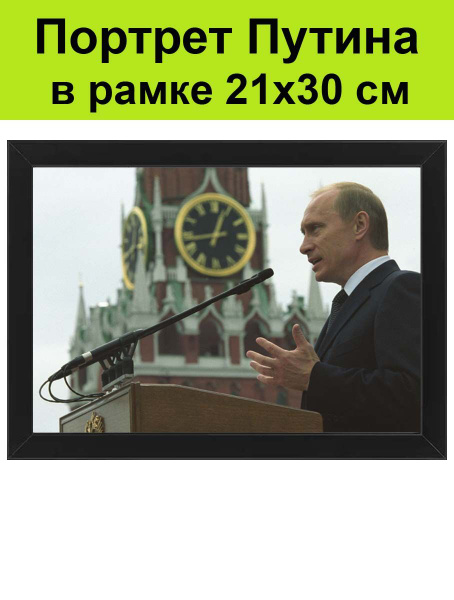 Портрет Президента Владимира Путина в рамке 21х30 см / картина, постер ...