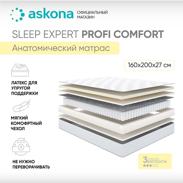 Матрас IKEA Sleep Expert Profi Comfort, Независимые пружины, 160 ...