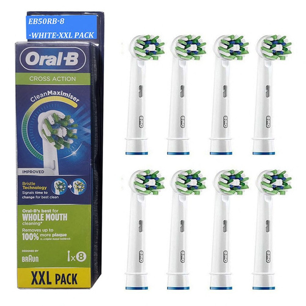 Насадки Oral-B Cross Action CleanMaximiser Black для электрической зубной щетки, 8 шт, для ...