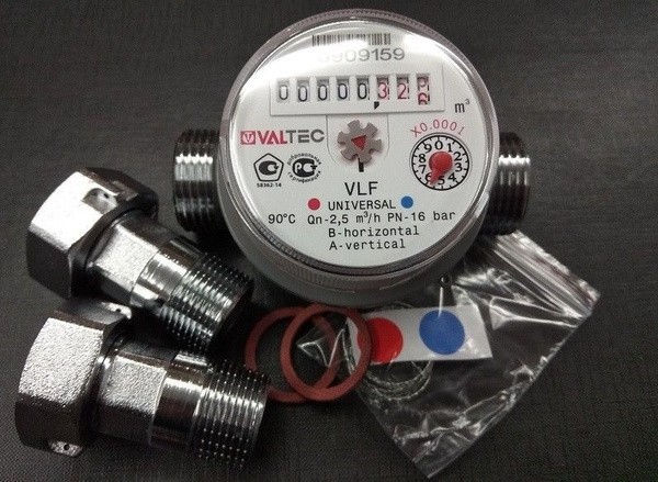 Счетчик воды универсальный Valtec VLF-15U-IL.80 с импульсным - купить с доставкой по выгодным ...